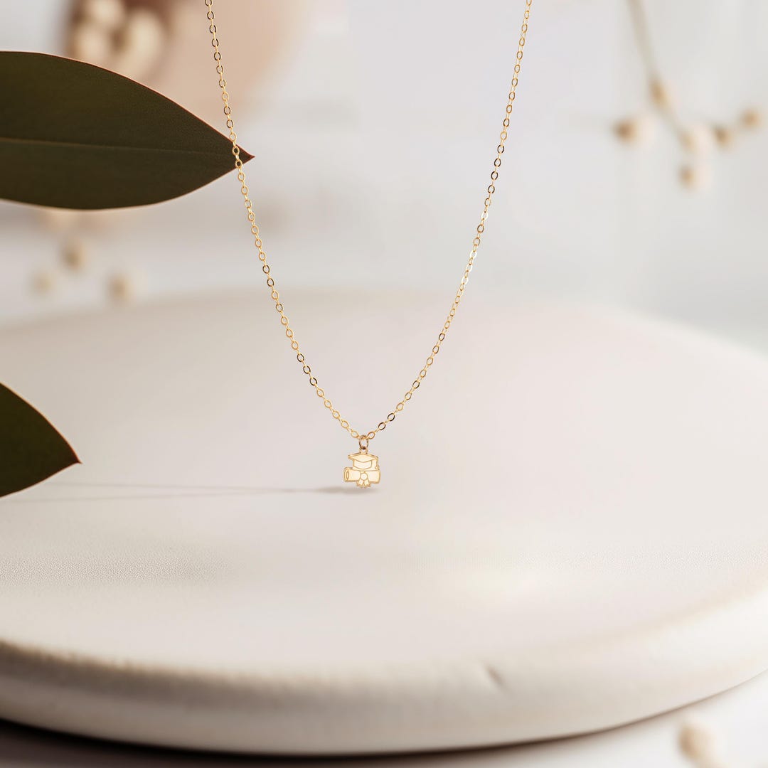 Diploma and Cap Graduation Day Pendant Necklace: Sterling Silver, Gold ...