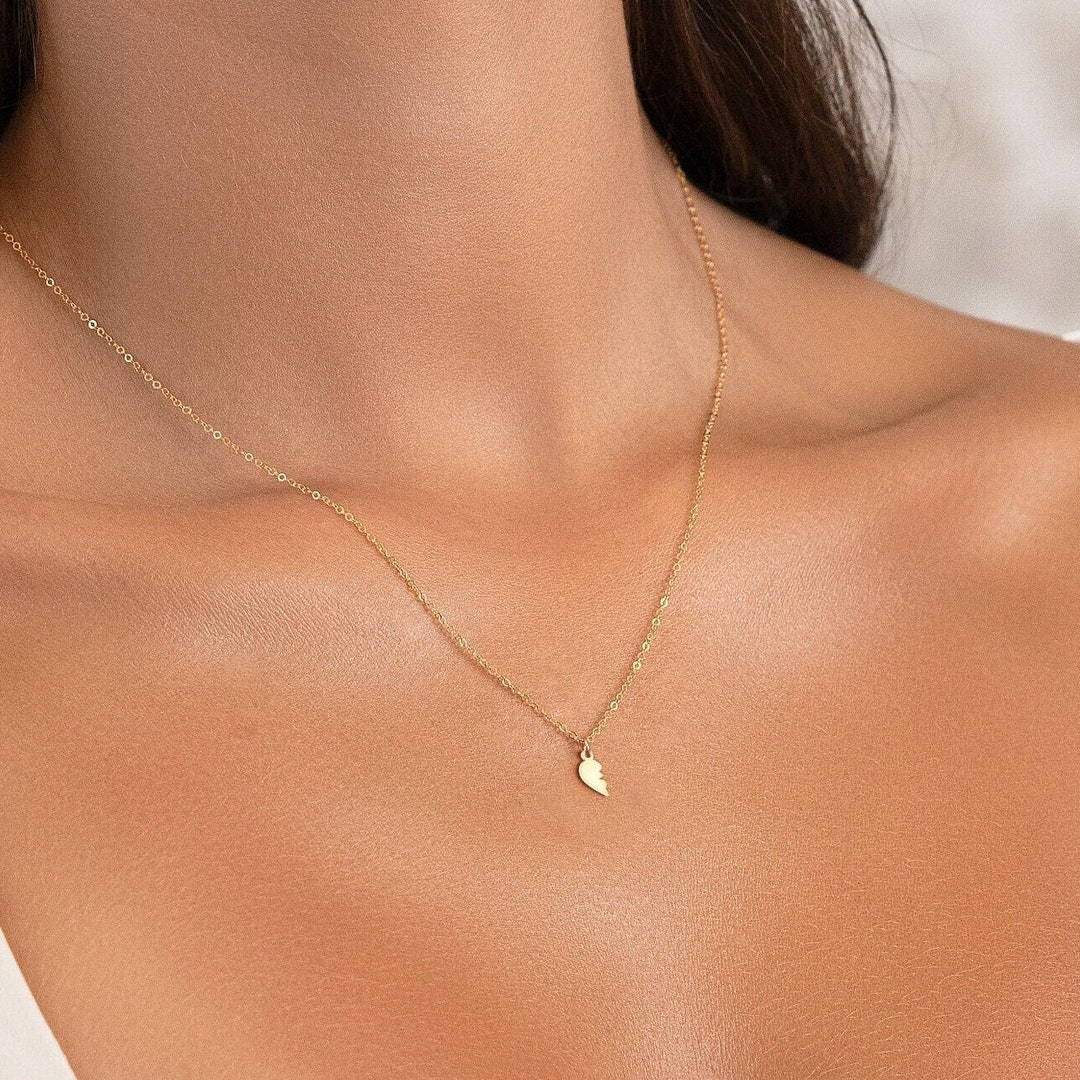 Half Heart Necklace Gift for Her Half Heart Necklace Friendship ...