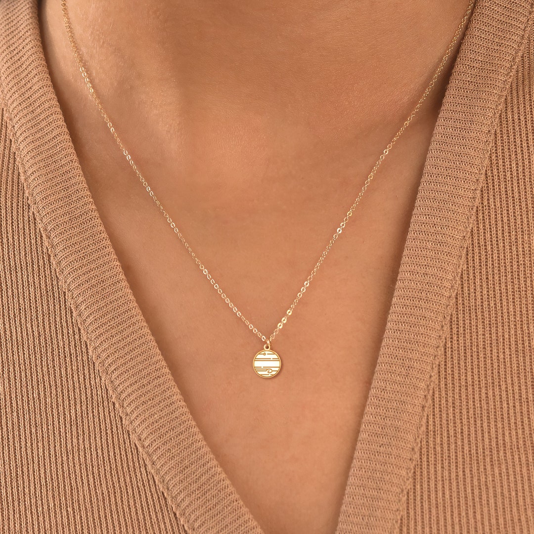 Jupiter Necklace Planet Pendant Gift for Her Jupiter Charm Space ...