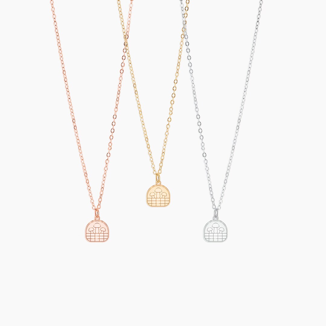 Mushroom Basket Necklace Cute Mushroom Necklace Friend T Mothers Day Birthday T