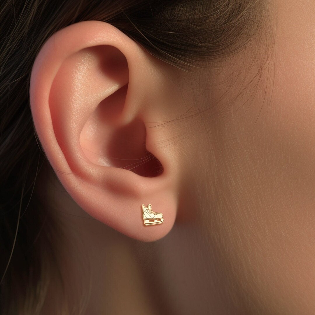 Hockey Skate Earrings, Sports Team Jewelry, Hockey Earring, Handmade ...