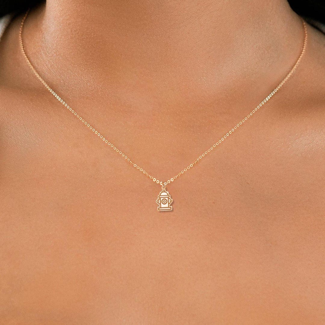 Fire Hydrant Pendant Necklace: Sterling Silver, Gold Filled, 14K Solid ...