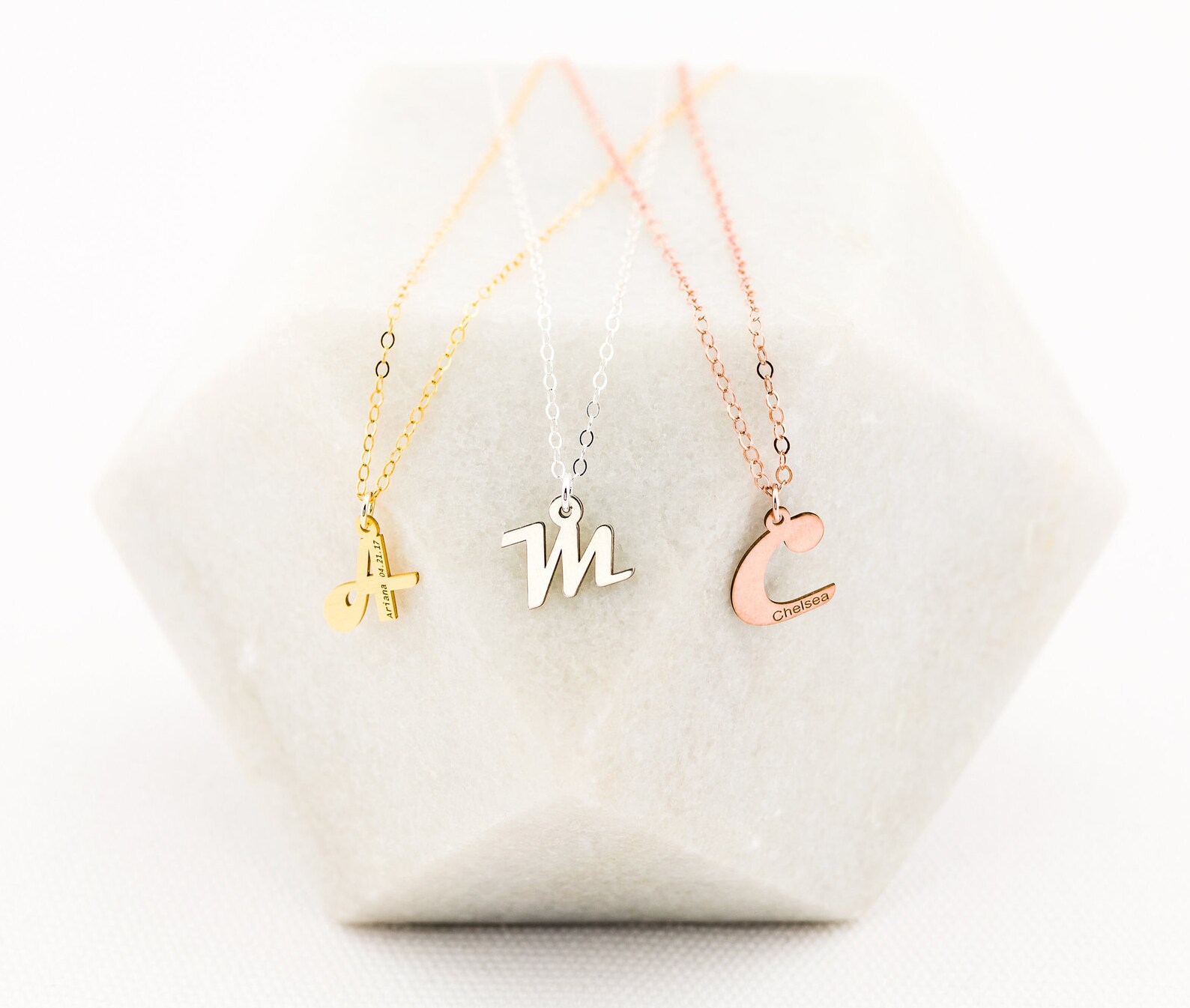 Dainty Letter Necklace Initial Necklace Custom Initials - Etsy