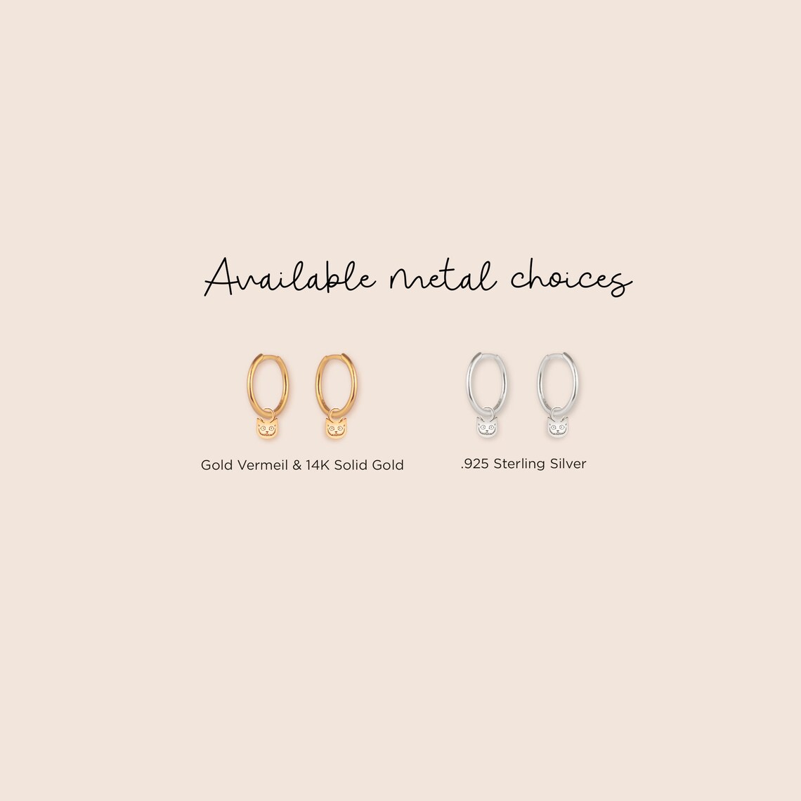 Cheshire Cat Charm Hoop Earrings Gold Stud Little Cat Huggies Cute Gold ...