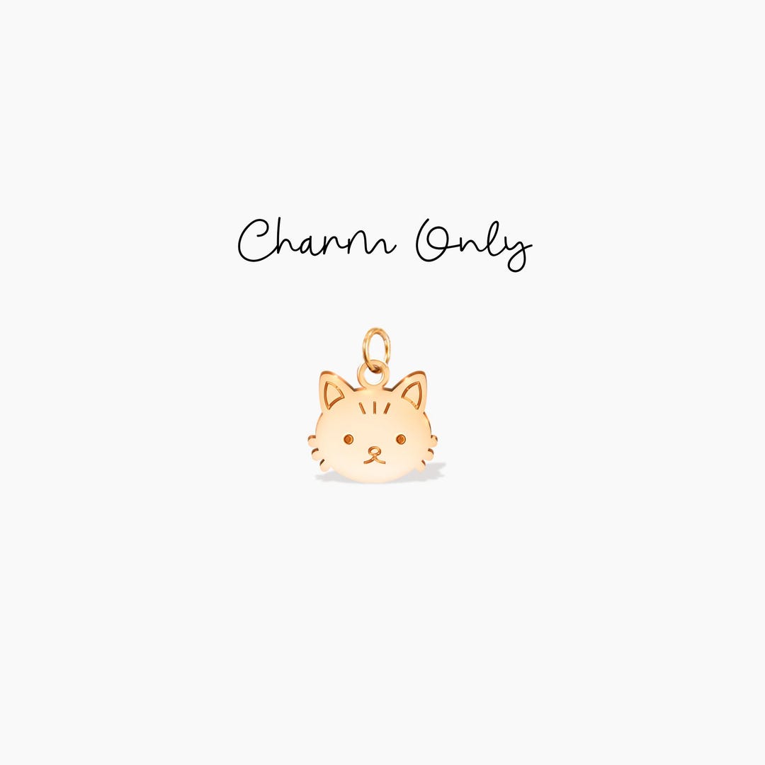 Cat Add on Charm Dainty Cat Charm Gold Animal Charm Handmade Jewelry ...