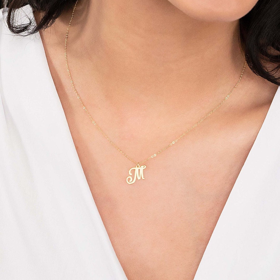 Initial Necklace Personalized Jewelry Gift for Her Letter Pendant ...