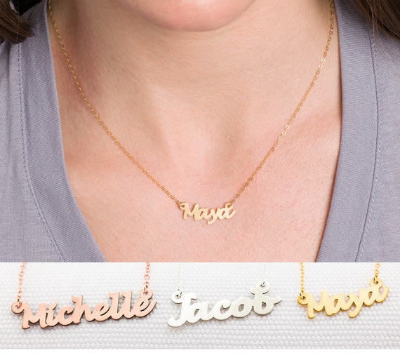 Custom Name NecklaceDainty Custom Name NecklaceChildren | Etsy