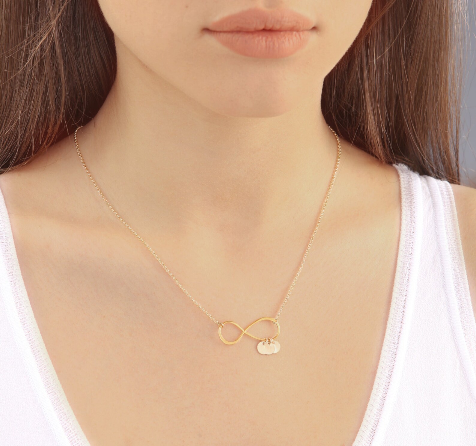 Custom Infinity Initial Necklace, Sterling Silver or Gold Filled, Gift ...