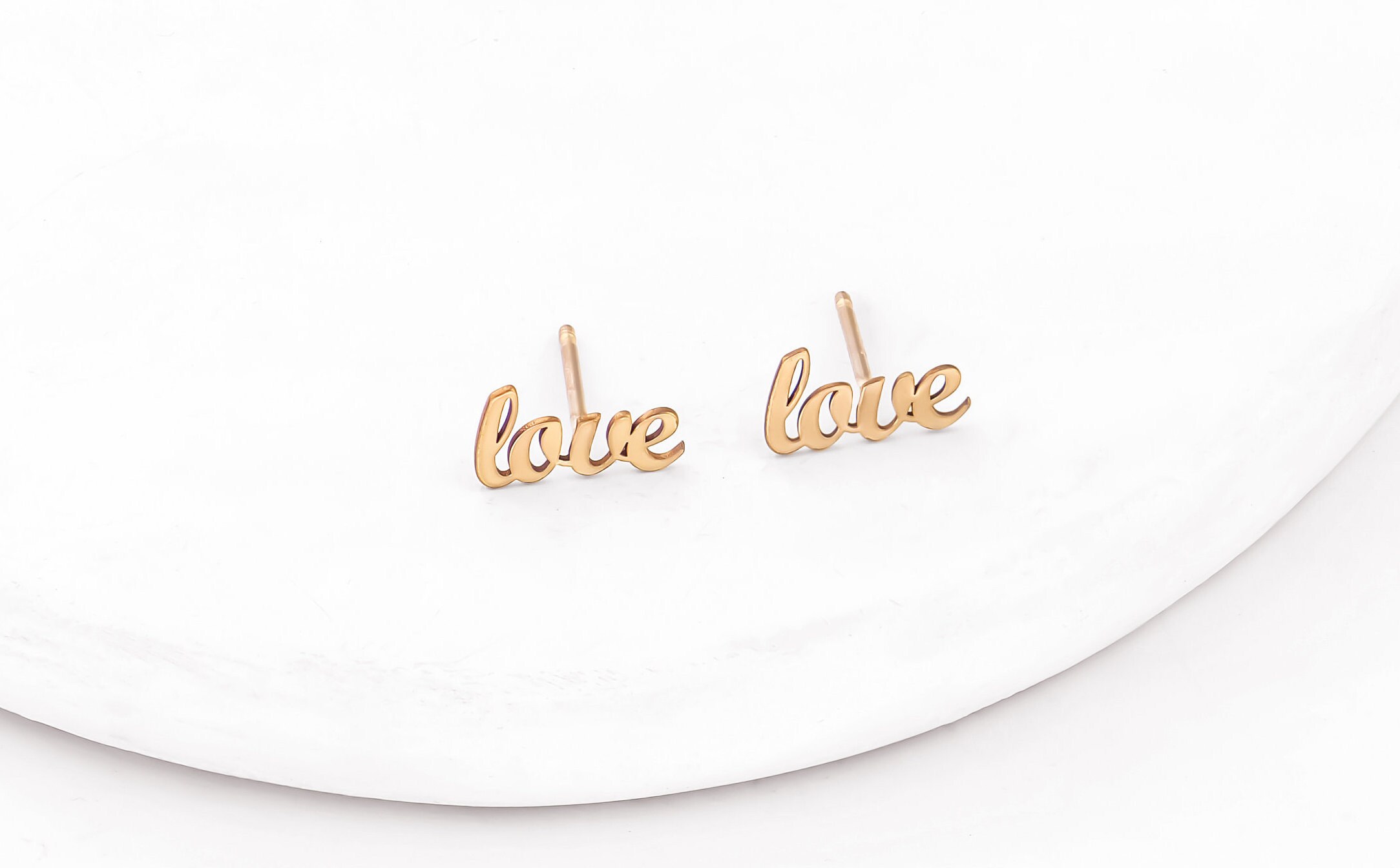 Love Letter Earrings Love Earrings Love Jewelry Gold | Etsy