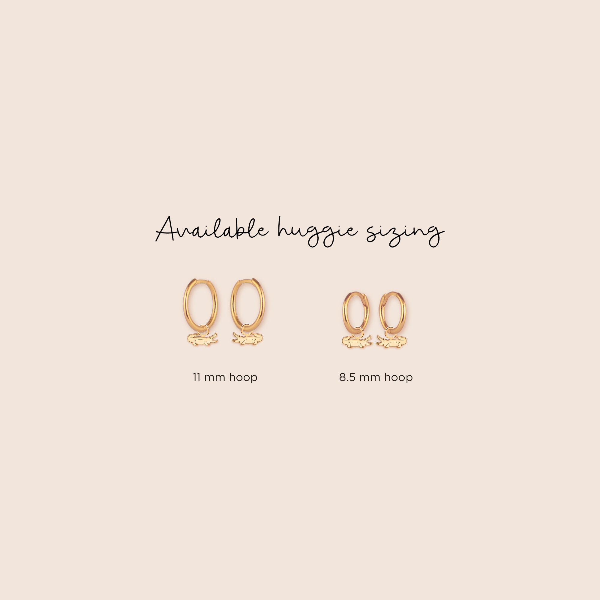 Huggie Hoop Earrings With Alligator Charm, Handcrafted in Gold Vermeil ...