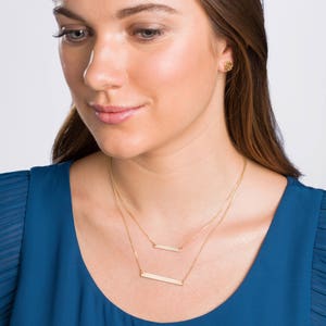 Skinny MINI Bar Necklace, Personalized Gold Bar, Customized Gold Bar ...