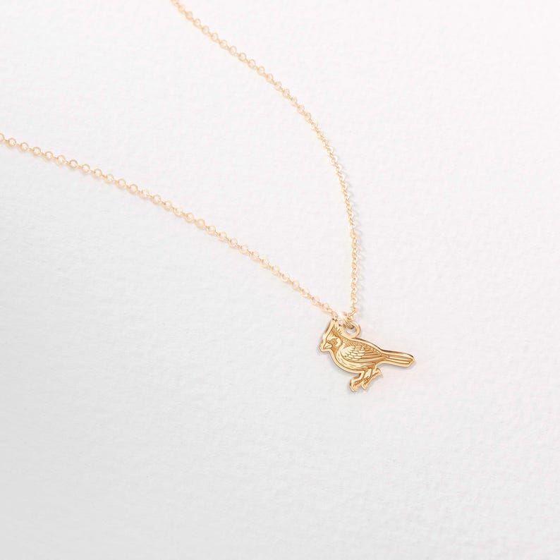 Symbolic Cardinal Pendant Necklace: Sterling Silver, Gold Filled, Rose ...