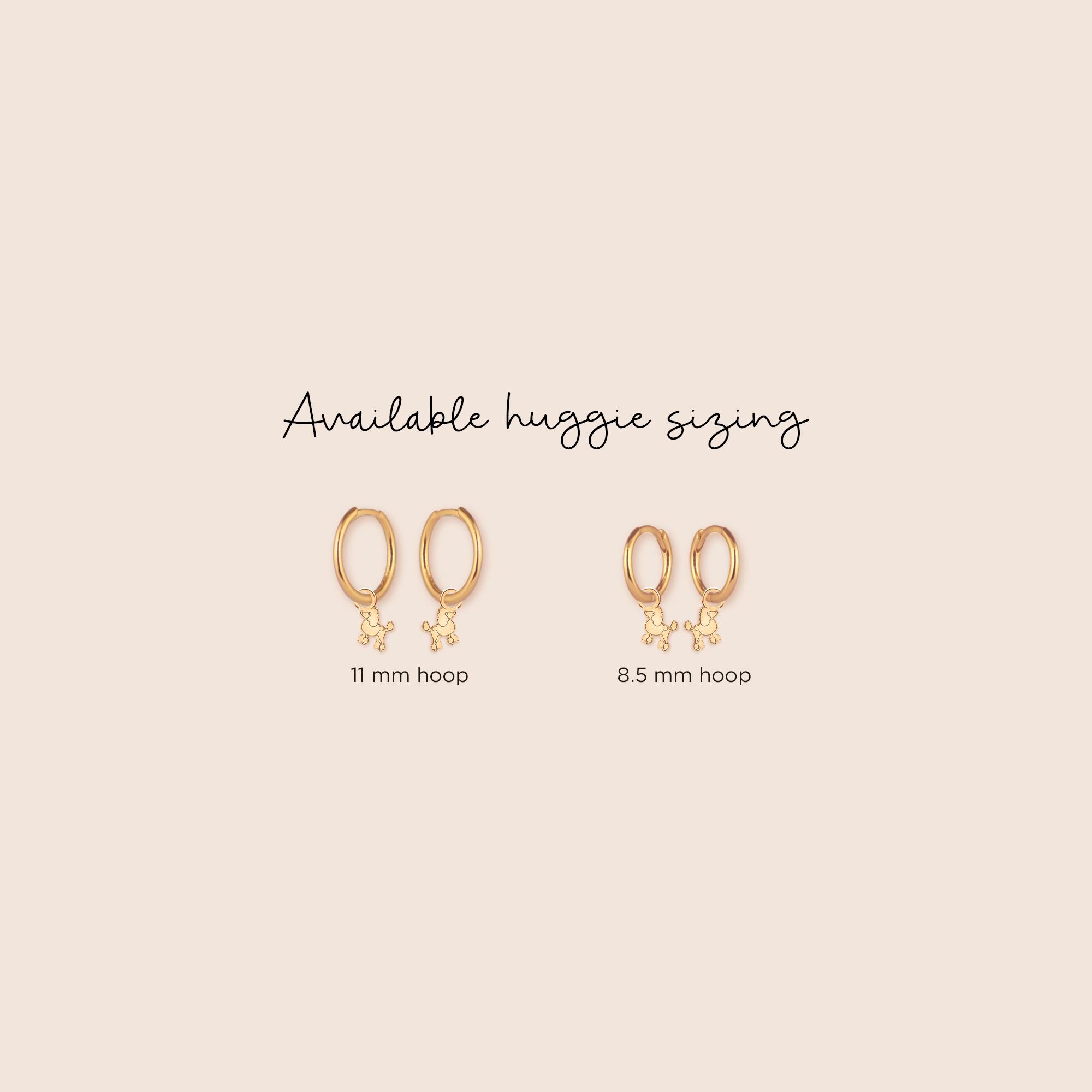 Poodle Dog Huggie Hoops Charm, Handcrafted in Gold Vermeil, Silver ...