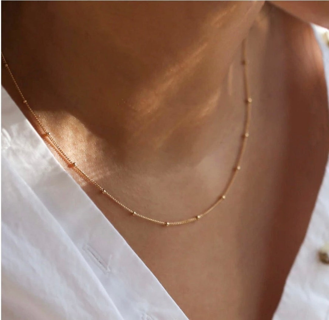 Dainty Chain Necklace, Gold, Rose Gold, Silver Layering Necklace ...