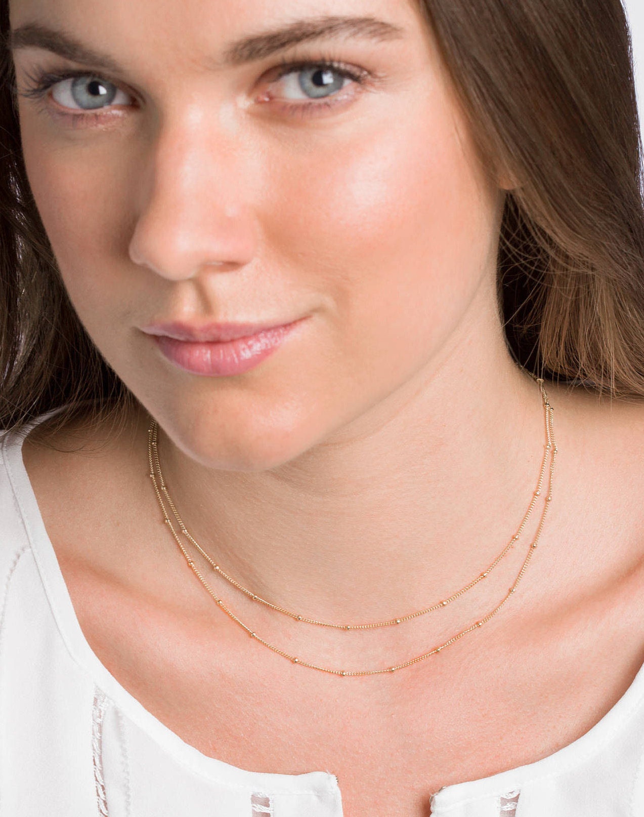 Dainty Chain Necklace, Gold, Rose Gold, Silver Layering Necklace ...