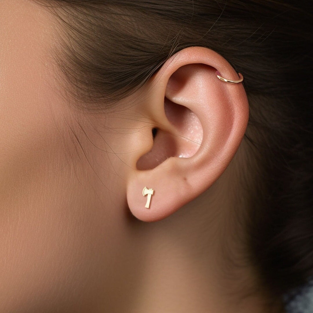 Simple Earrings Minimalist Earrings Dainty Earrings Hatchet Earrings ...