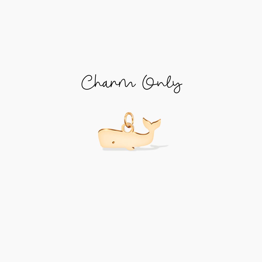 Whale Charm Gold Whale Tail Pendant Add on Charm Whale Jewelry ...