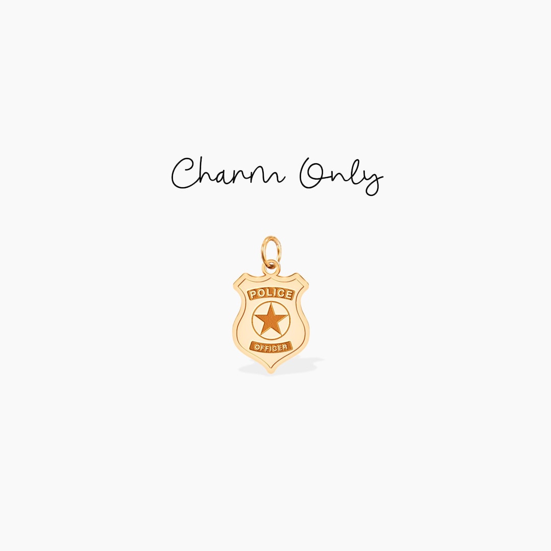 Police Badge Charm Police Officer Wife Add on Charm Custom Badge Charm ...