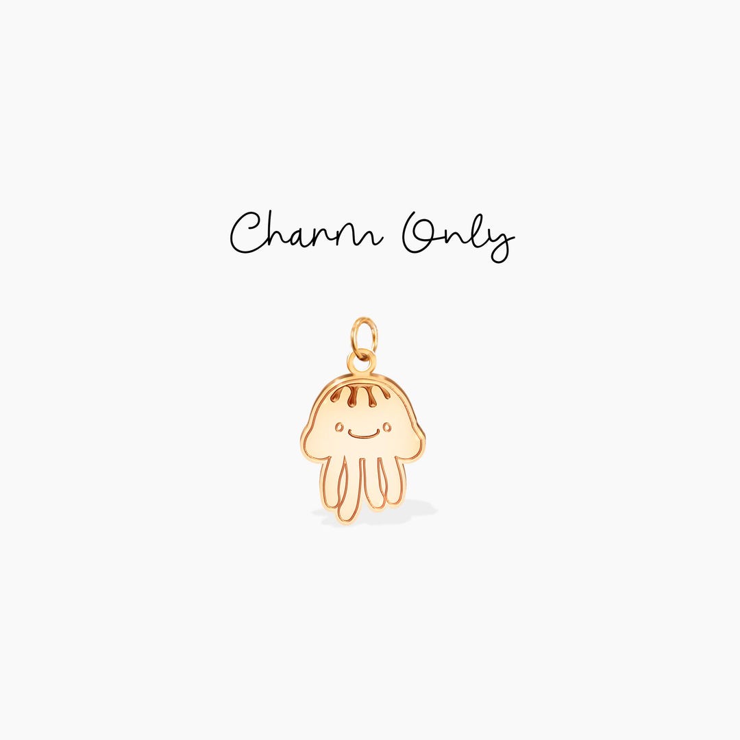 Jellyfish Charm Gold Jellyfish Pendant Add on Charm for Her Ocean ...