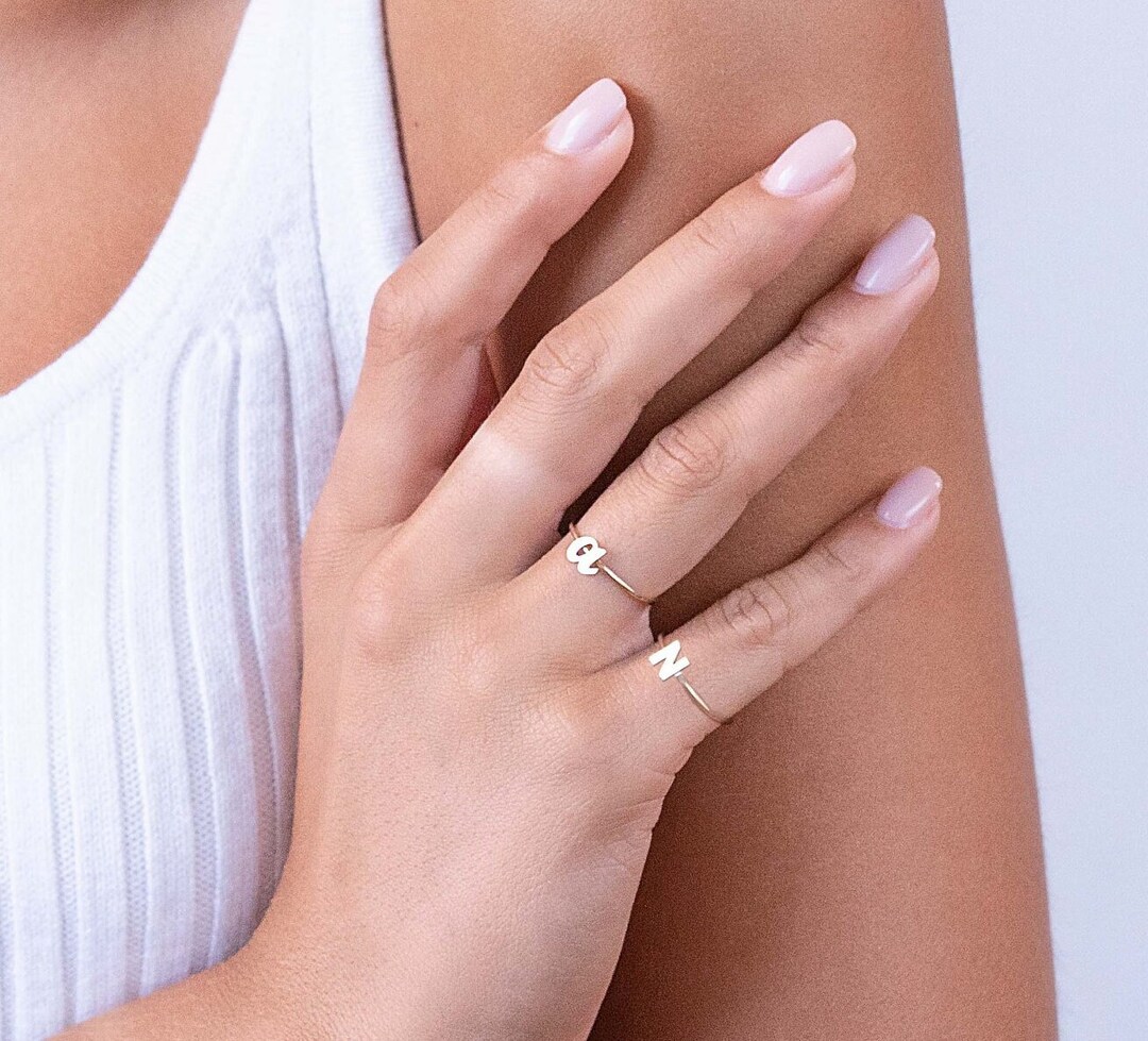 Letter Ring, Personalized Ring, Custom Letter Ring in Sterling Silver ...
