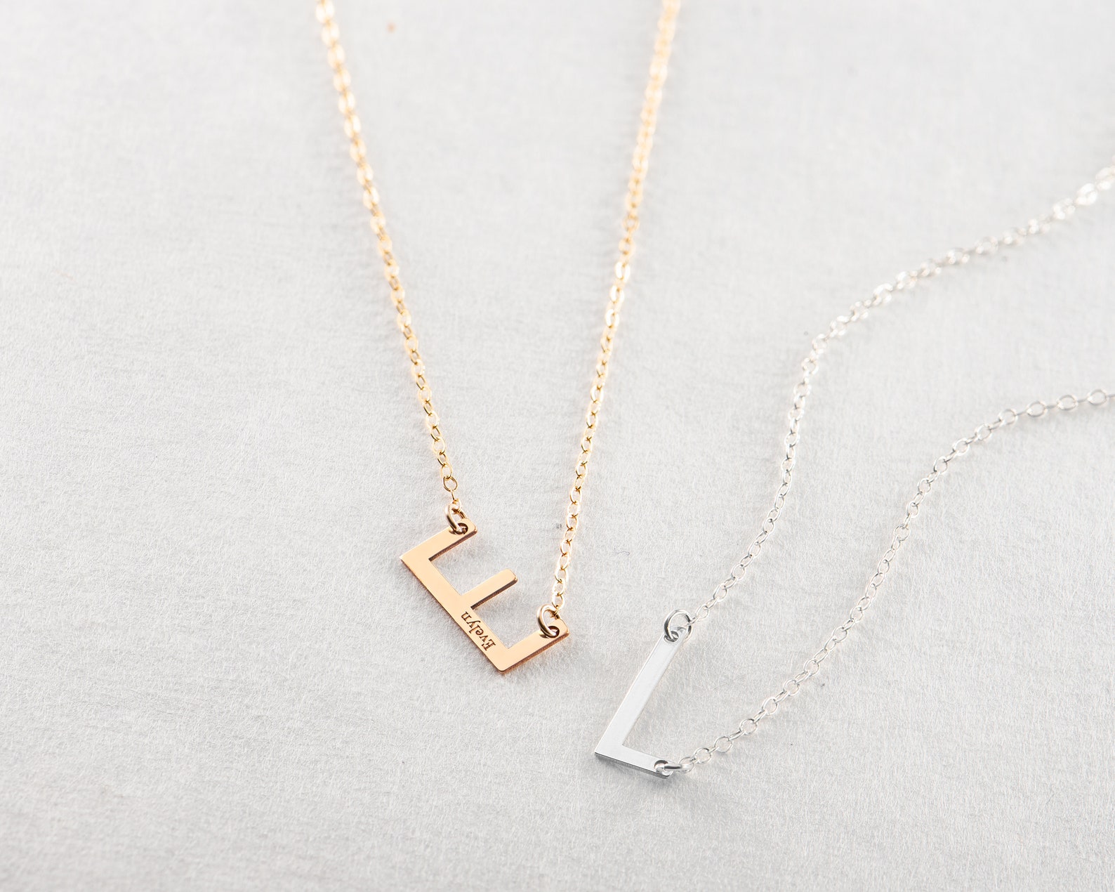 Large Letter Necklace Letter Necklace Initial Necklace Big - Etsy UK