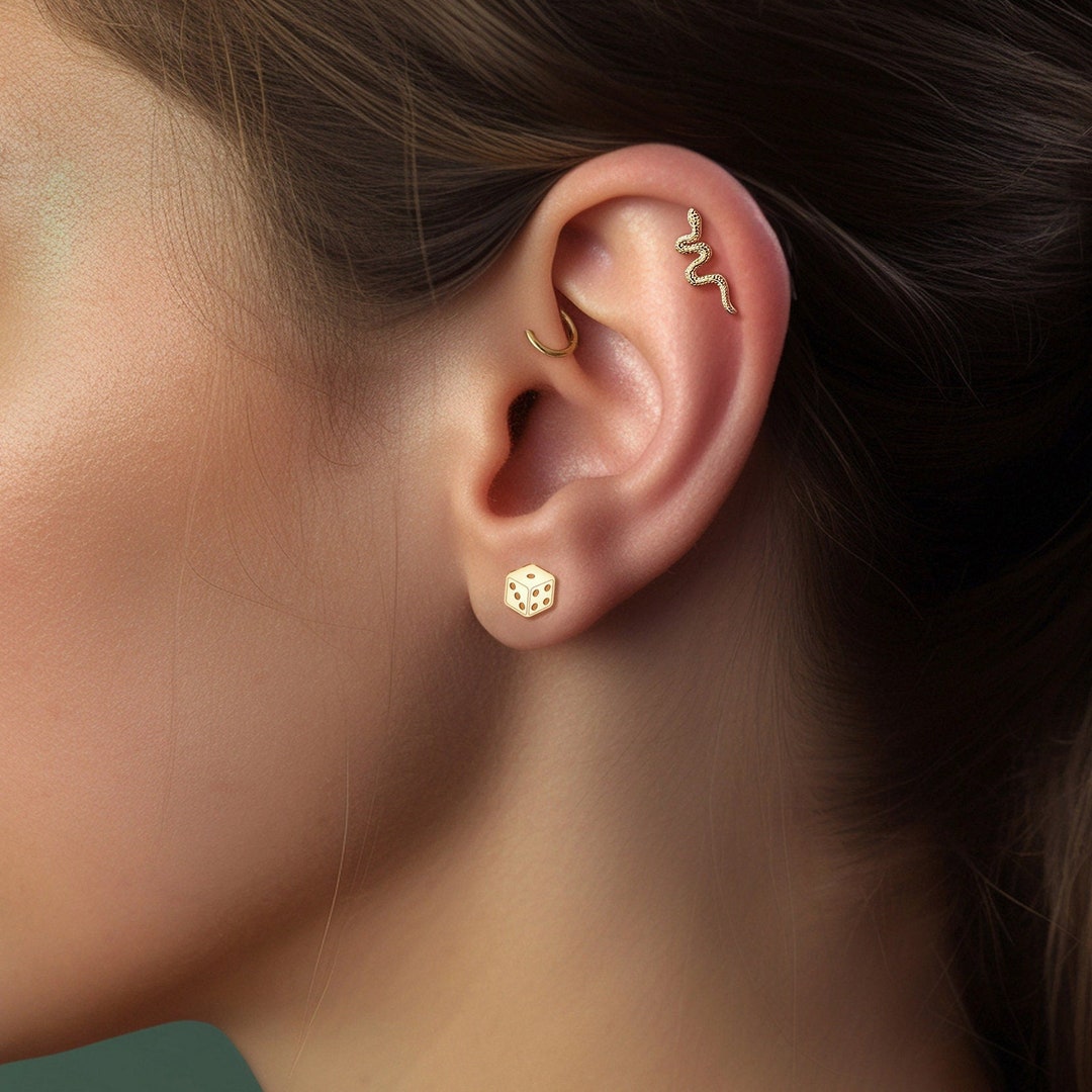 Dice Earrings Dice Studs Dainty Earrings Minimalist Earrings Casino ...