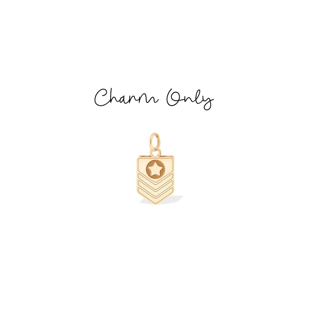 Military Officer Rank Insignia Pendant Charm: Sterling Silver, Gold ...