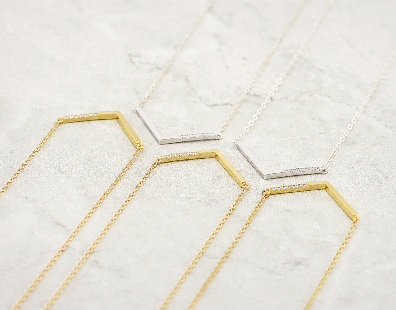 V Shaped Necklace V Necklace Chevron Necklace Gold Arrow - Etsy