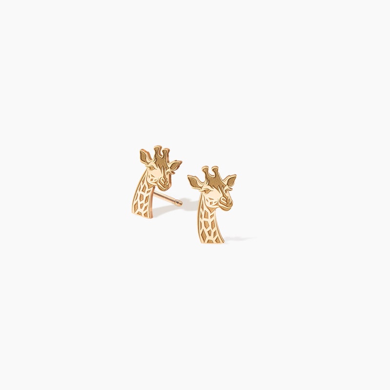 Giraffe Earring Stud Gold - Etsy