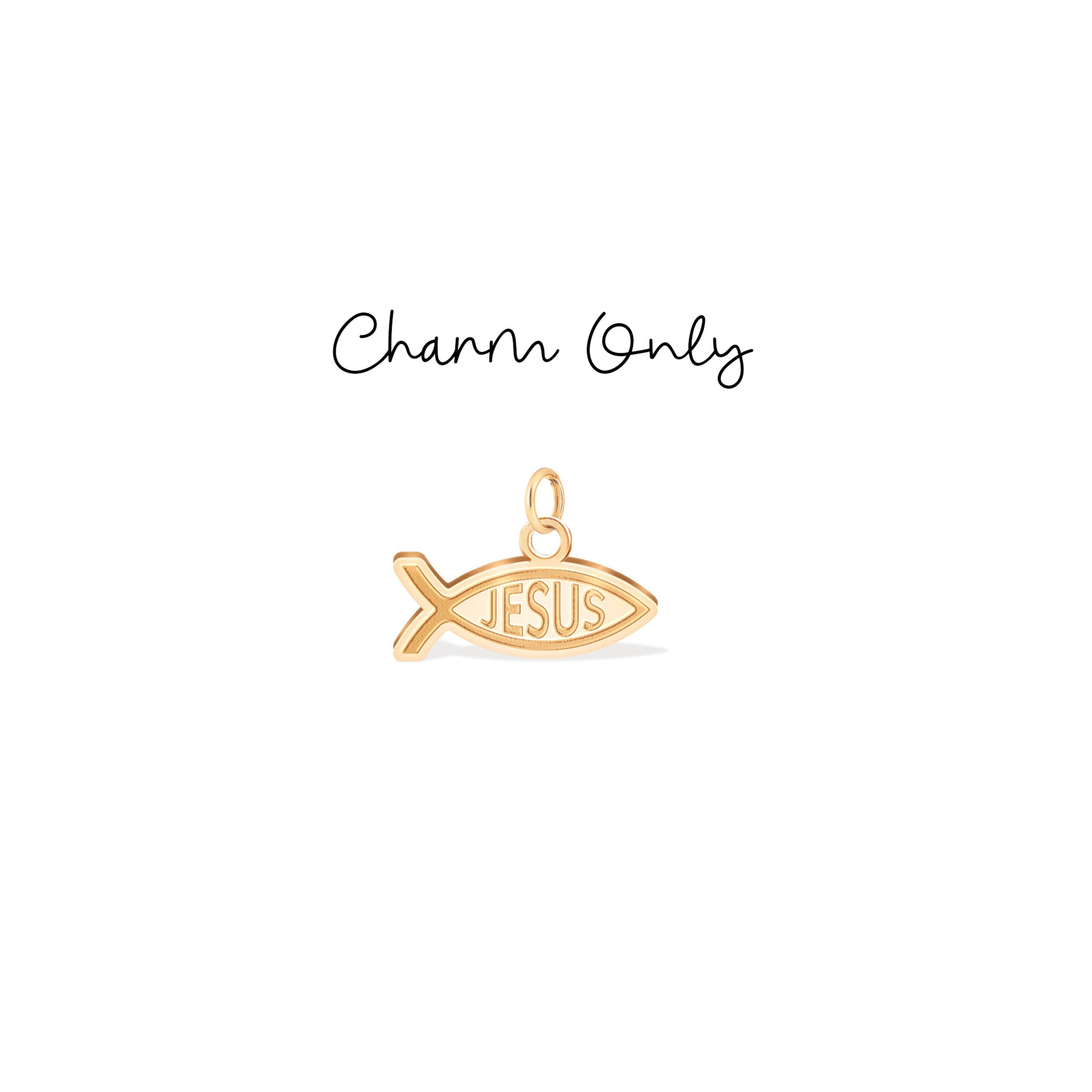Ichthys Jesus Fish Charm: Sterling Silver, Gold Filled, 14K Solid Gold ...