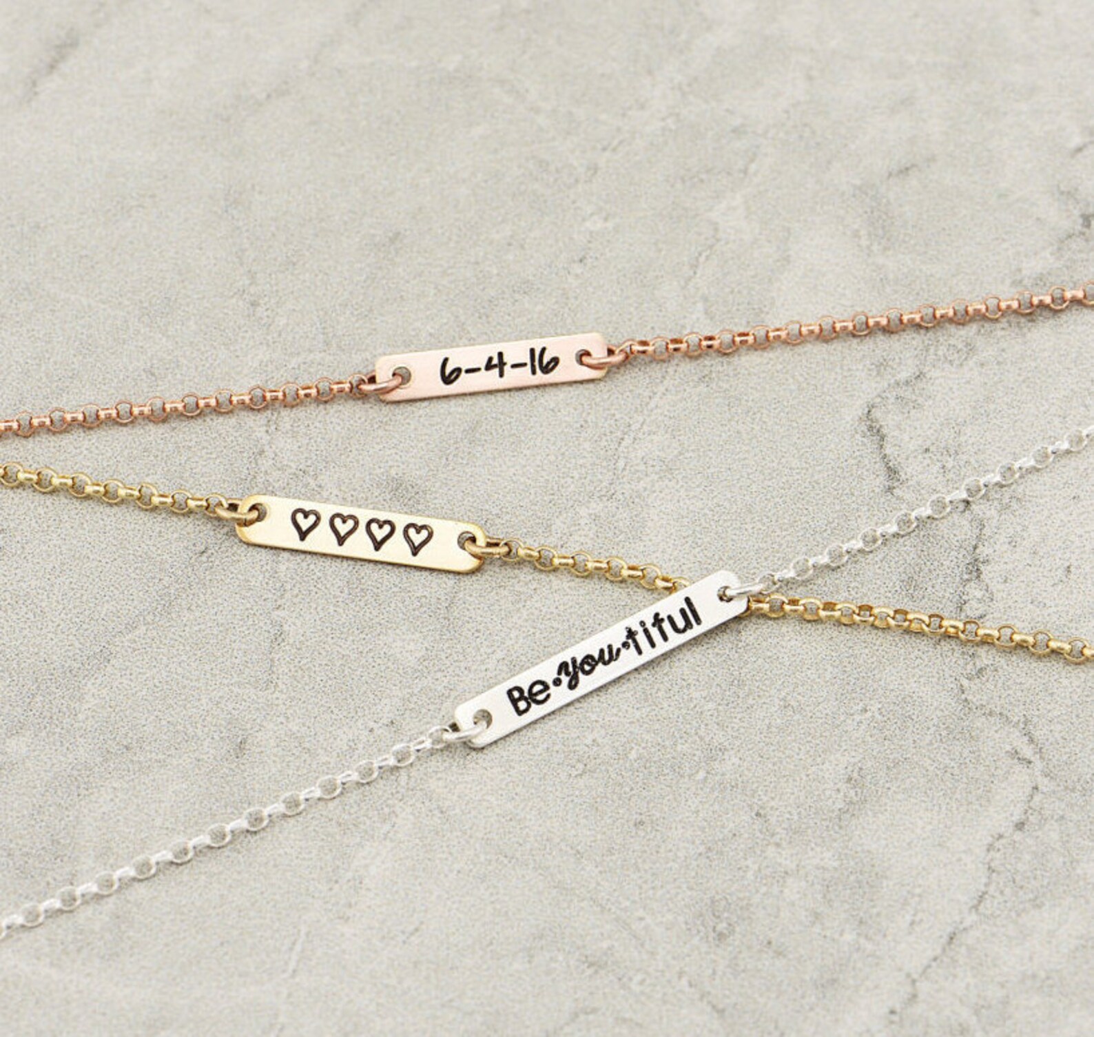 Tiny Gold Initial Bar Bracelet , Bar Bracelet, Name Engraved Bracelet ...