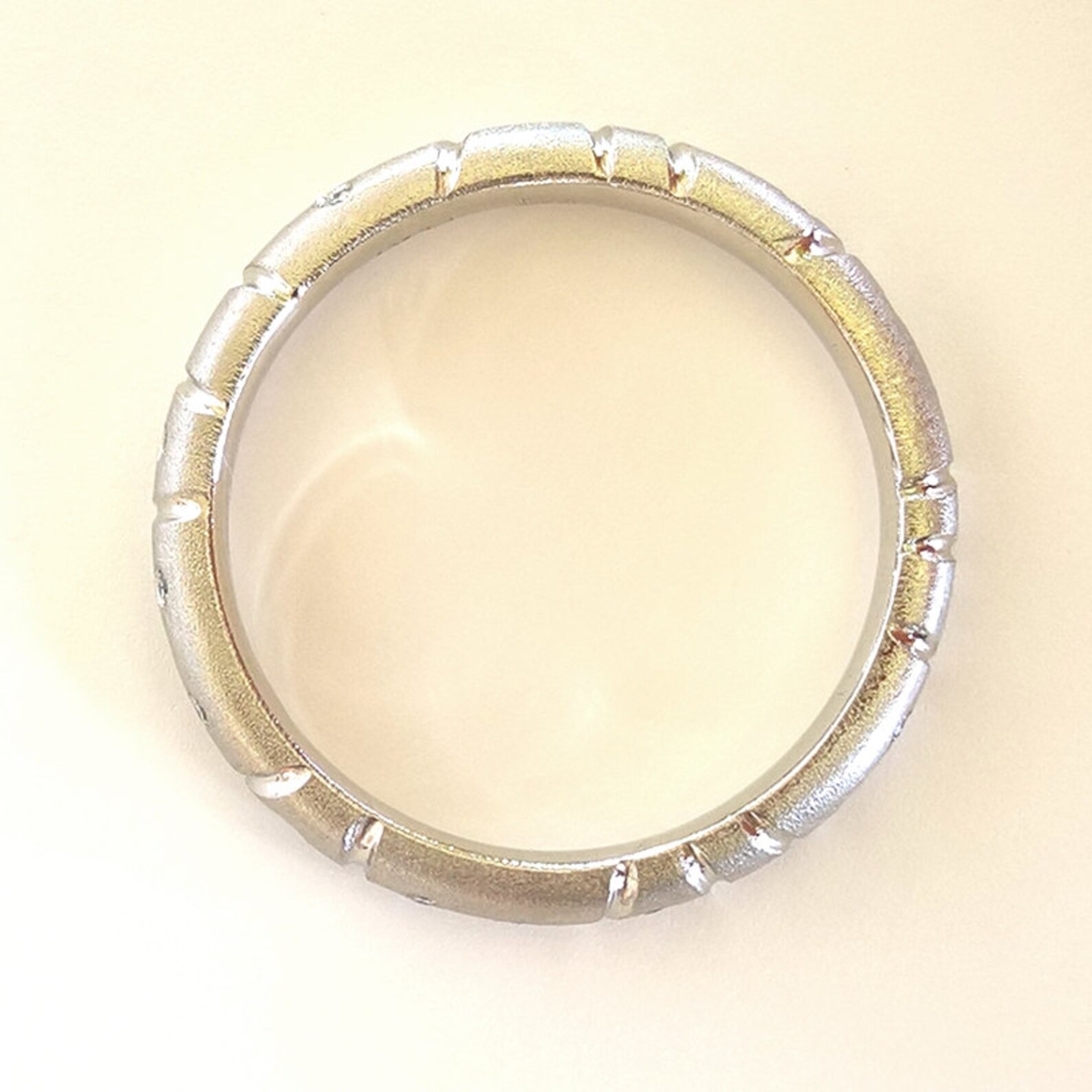 PLATINUM Stacking Ring With Flush Set Diamonds, Platinum Diamond ...