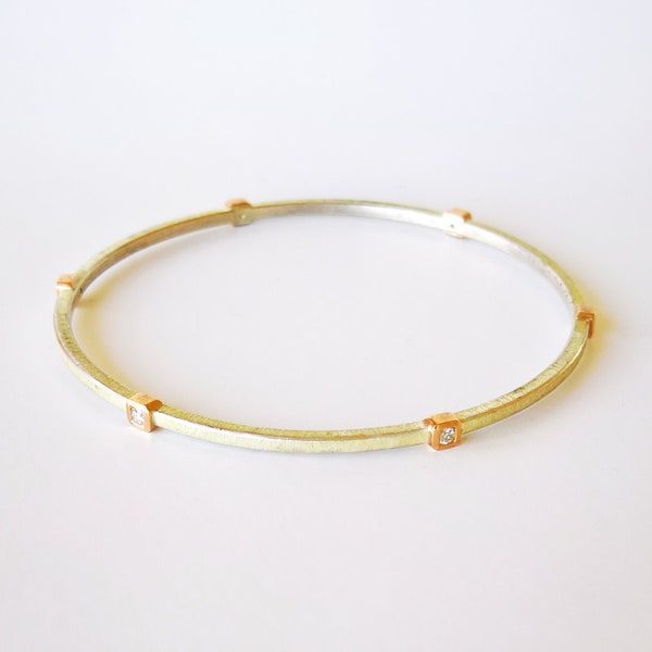 Mixed Metal Bangle - Etsy
