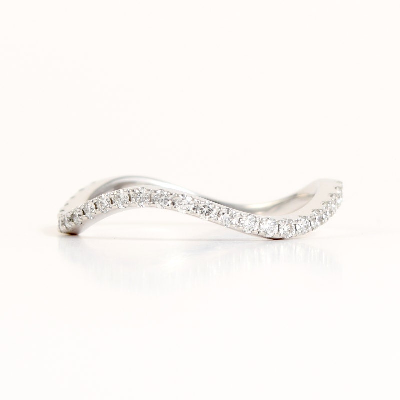DIAMOND Eternity Band 'WAVE' | Engagement Ring or Wedding Band in 18k ...