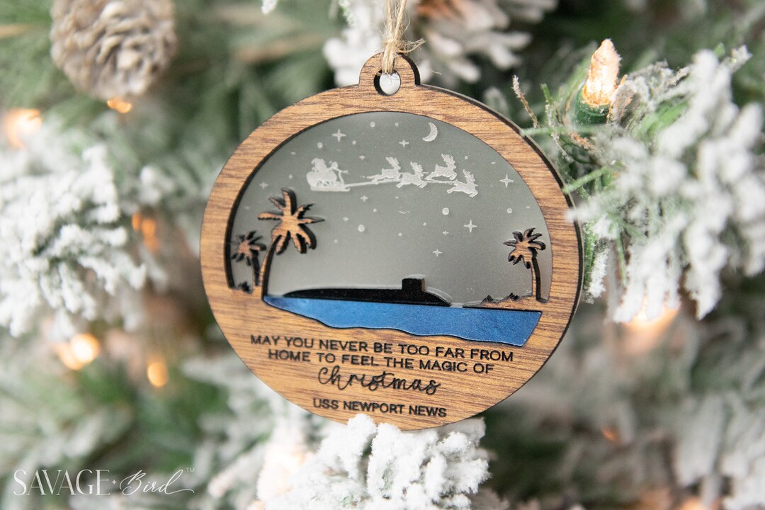 Personalized Submarine Christmas Ornament: Santa, Palm Trees - Etsy