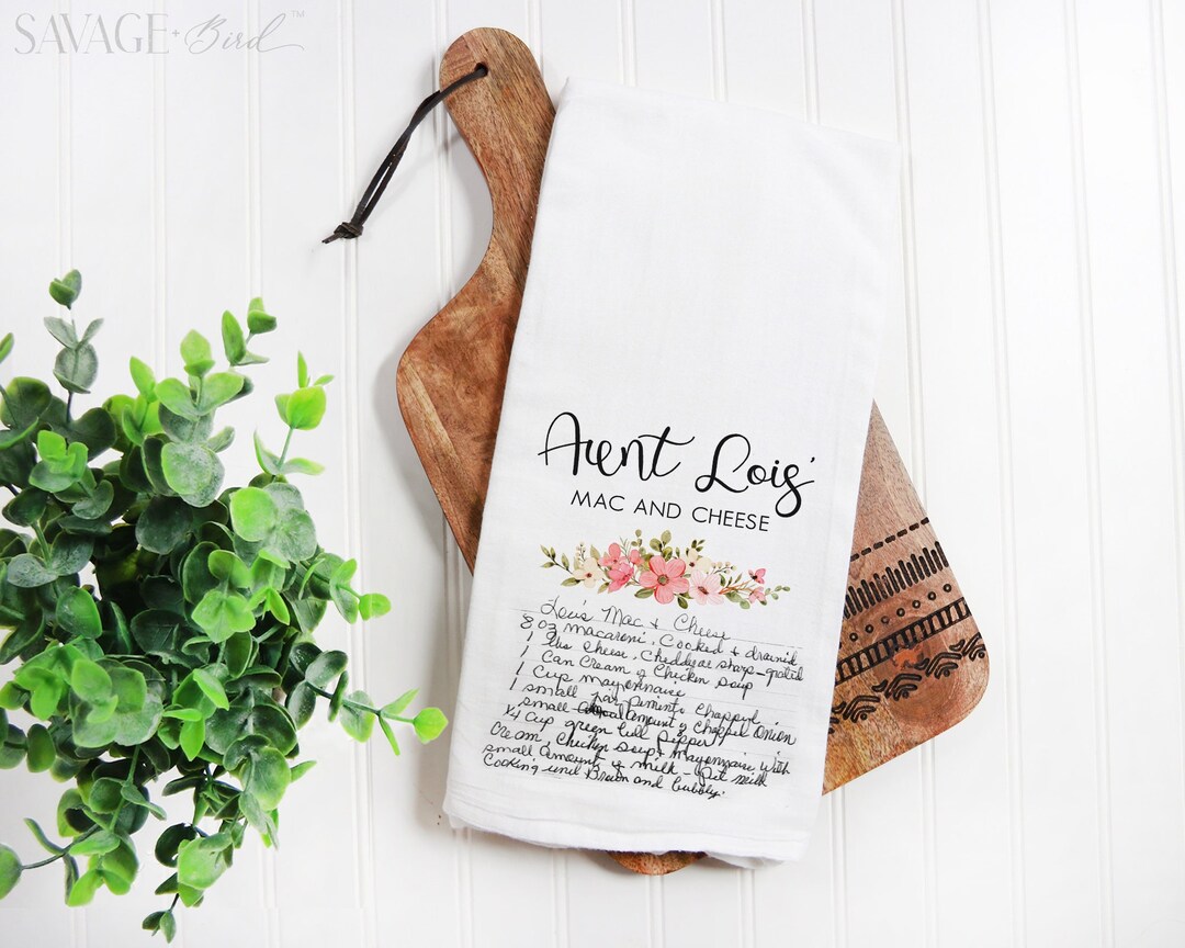 Family Recipe Towel Personalized Tea Towel Custom Recipe Towel Kitchen ...