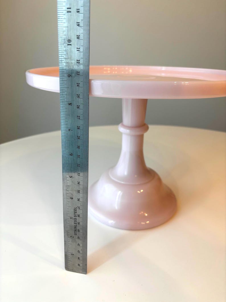 12 Inch Pink Mosser Glass Cake Stand - Etsy
