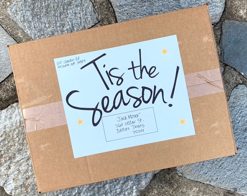Holiday Mailing Label Instant Download - Tis the Season! - Etsy