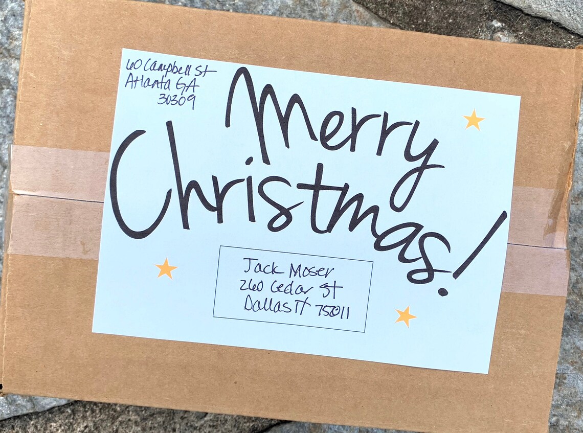 Holiday Mailing Label Instant Download Merry Christmas - Etsy