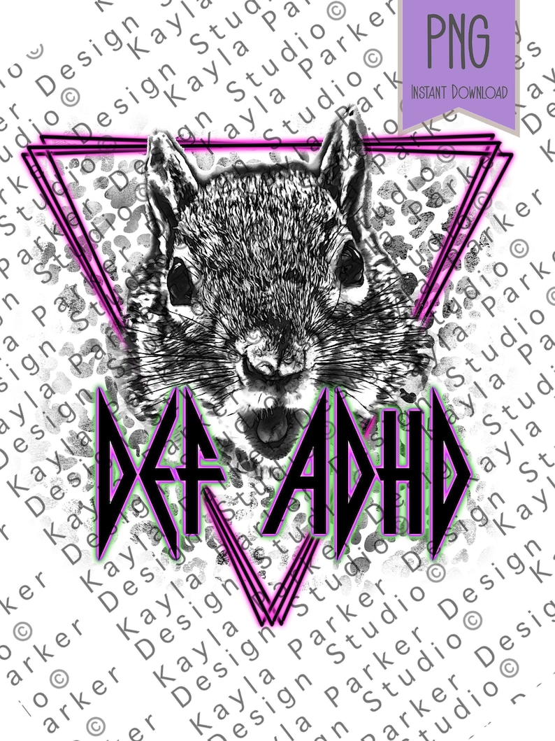 Def ADHD Grunge Rock and Roll Squirrel With Neon Triangle and Leopard ...