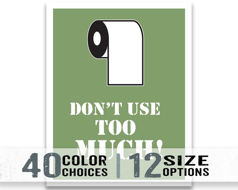 Don't Use Too Much Toilet Paper Roll Quarantine Lock Down | Etsy