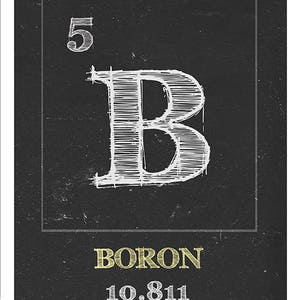 Periodic Table Boron Poster Art Print Periodic Table of - Etsy