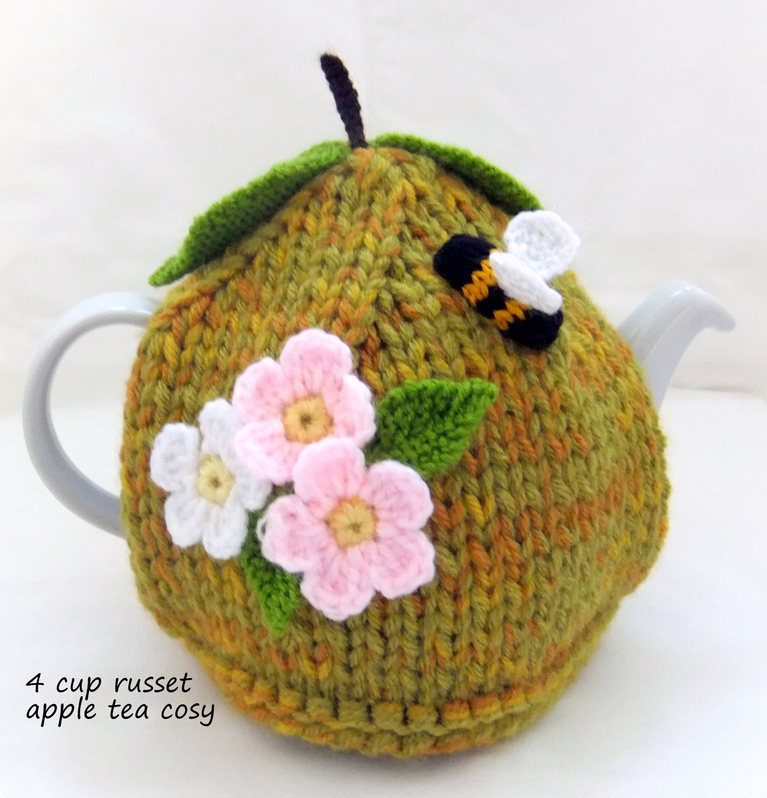 Hand Knitted/crochet Golden Russet Apple Tea Cosy available in 2 & 4 ...