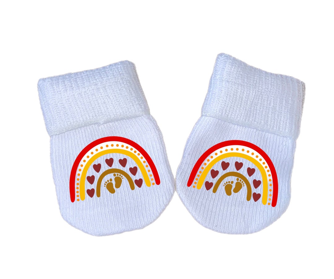 PREEMIE MITTENS Rainbow Baby and Sock Option! Preemie No Scratch ...