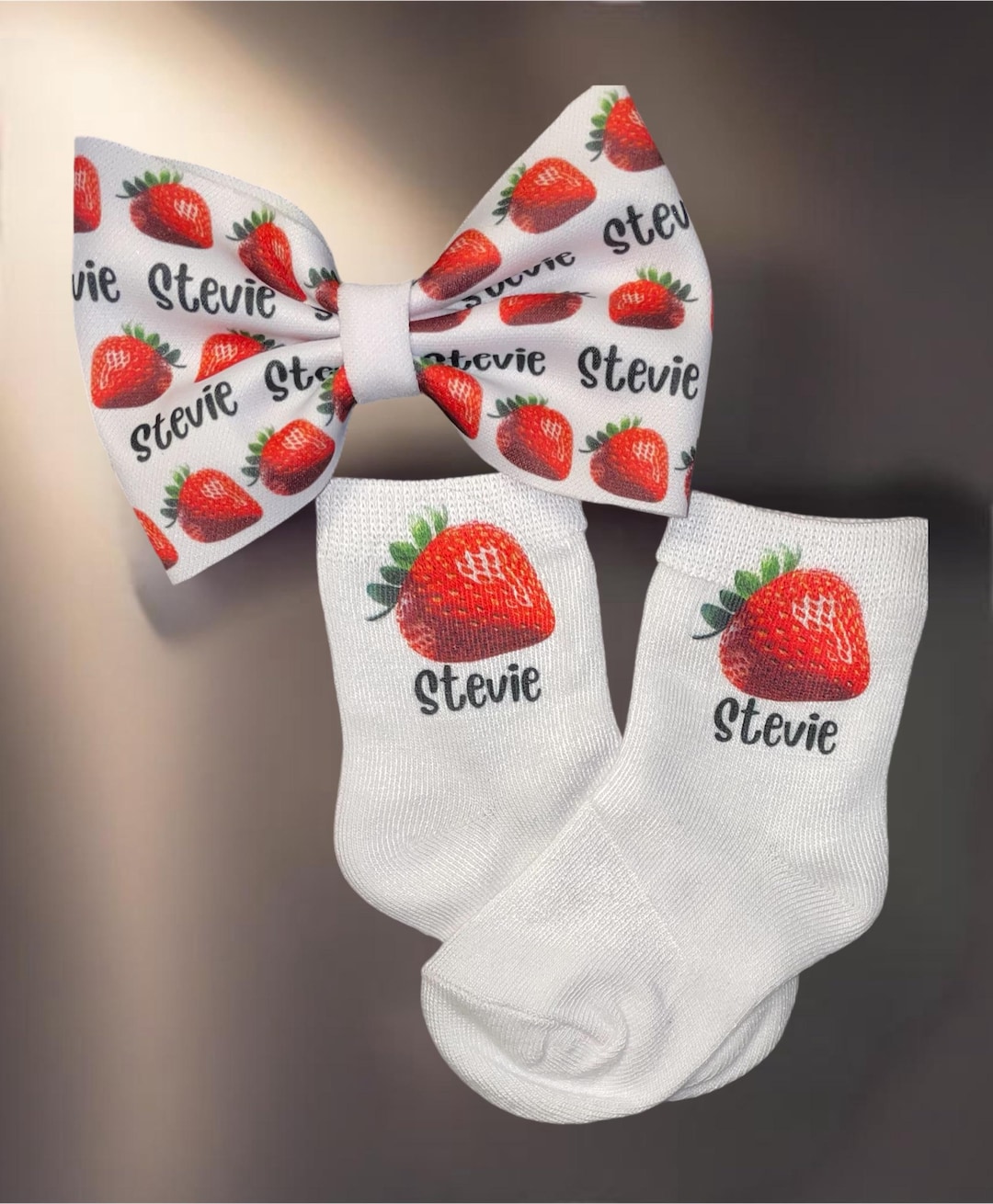 Baby/toddler/child PERSONALIZED Strawberry With OR Without Name Socks ...
