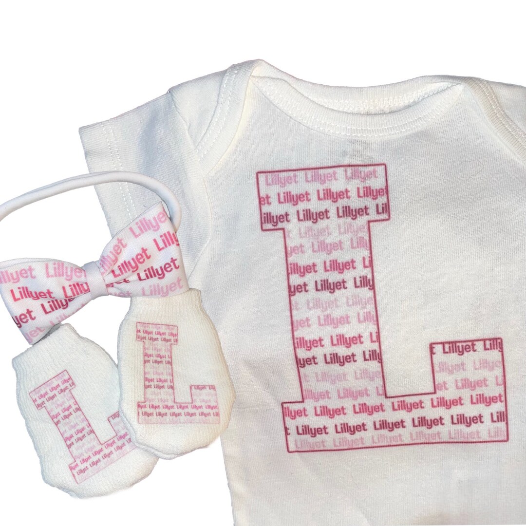 Baby Bodysuit With Name in Letter of First Initial. You Choose Color ...