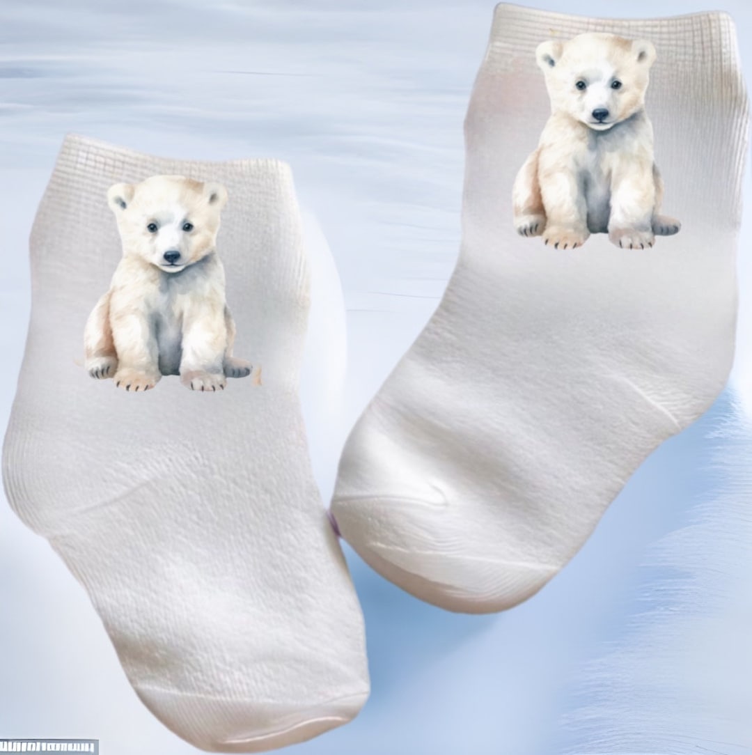 Baby/toddler/child Adorable Polar Bear Socks. Multiple Sizes Offered ...