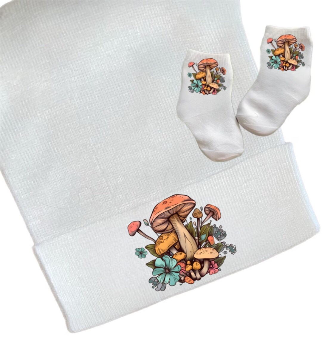 Newborn Hospital Hat Mushroom. Option to Add Socks & Mitts.great Gift ...