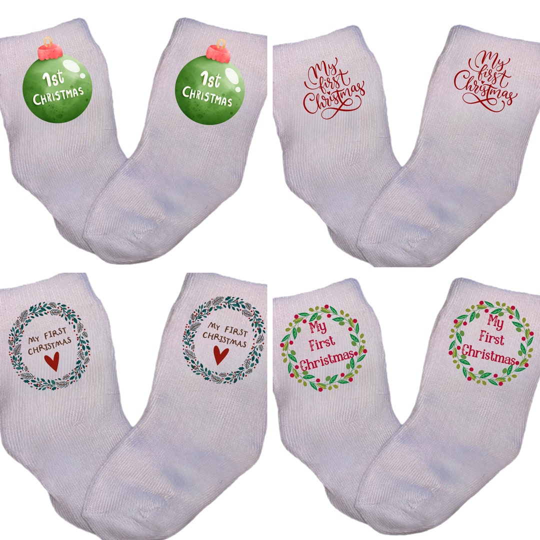 Baby/toddler 1st Christmas Holiday Socks. Multiple Sizes Offered. You ...