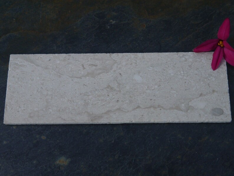 REAL Cream Marble 1:12th Scale Miniature / Dolls House Fireplace Hearth ...